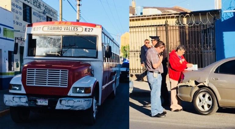 Chocó camión Ramiro Valles a particular en la Niños Héroes