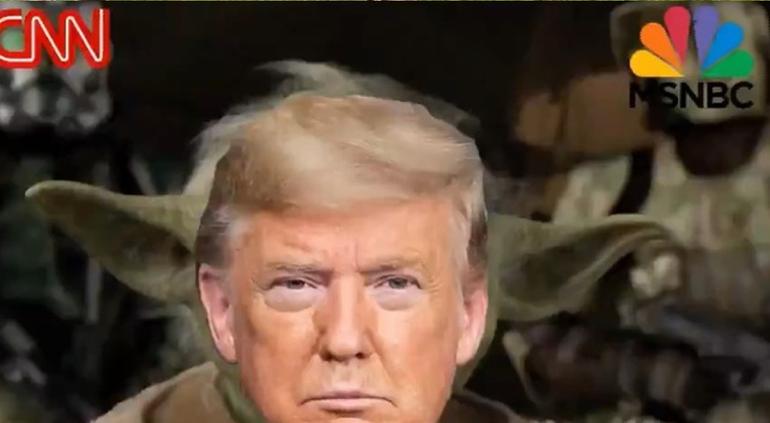 Campaña de Trump publicó video como Yoda y decapita a CNN (VIDEO)