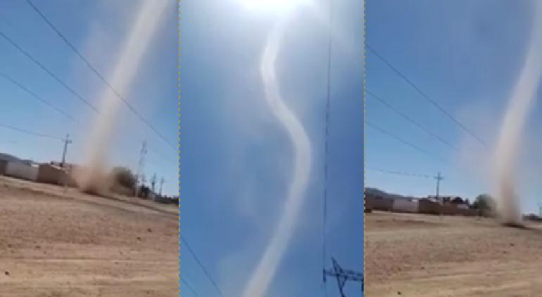 Impresionante: captan remolino "dust devil" al sur de la ciudad 🎦