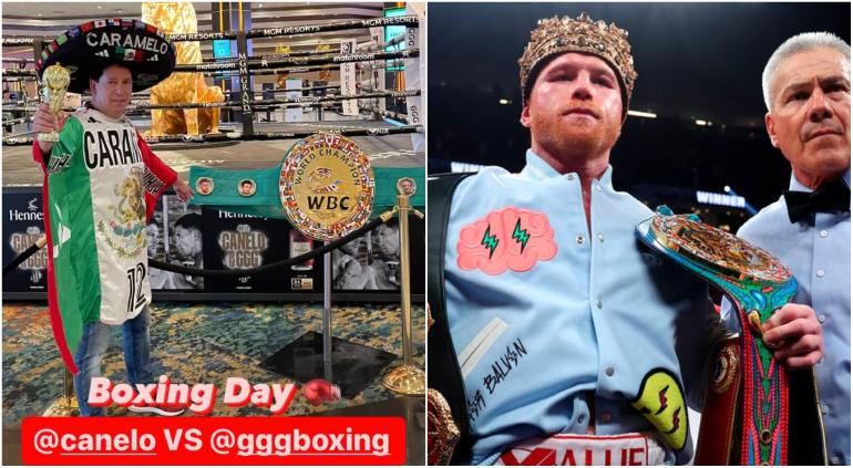 De Chihuahua a Las Vegas: acudió el “Caramelo” a apoyar a Canelo