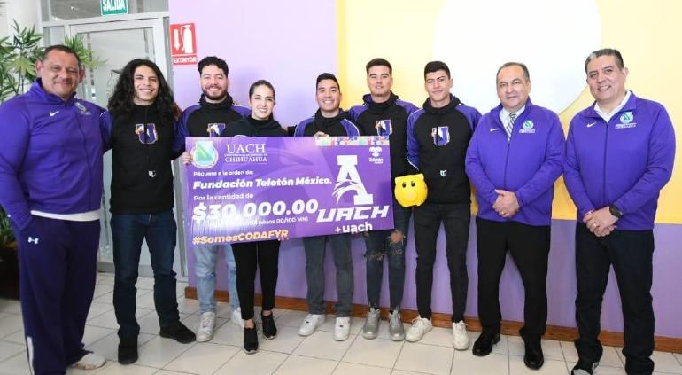 Entregan Cheque simbólico las Águilas de la UACH a Teletón