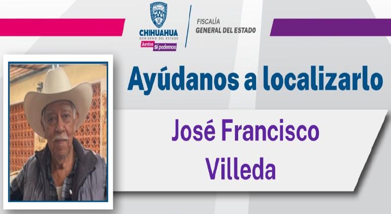 Buscan a José Villeda de 76 años, desapareció en la colonia Santa Rita