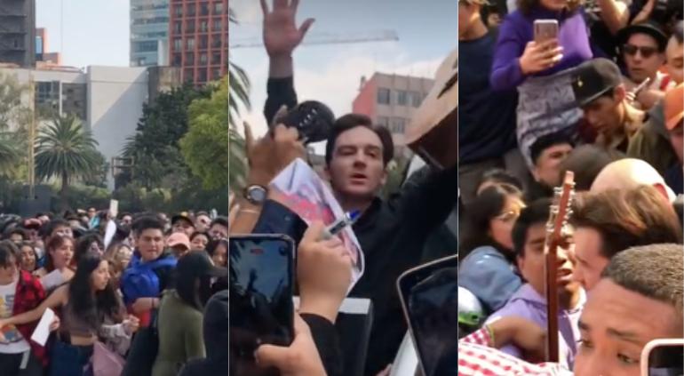 Caos por Drake Bell en CDMX; casi se desmaya en encuentro con fans🎦