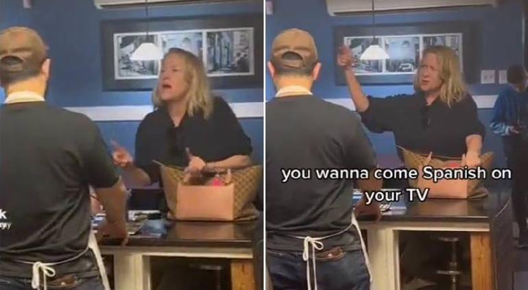 Mujer Insultó A Dueño De Pizzeria ¡por Ver Televisión En Español 🎦