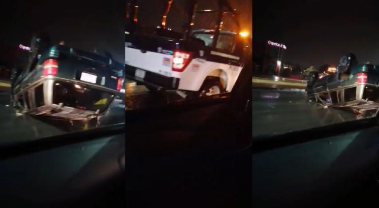 Perdió el control y volcó en la Juan Pablo II