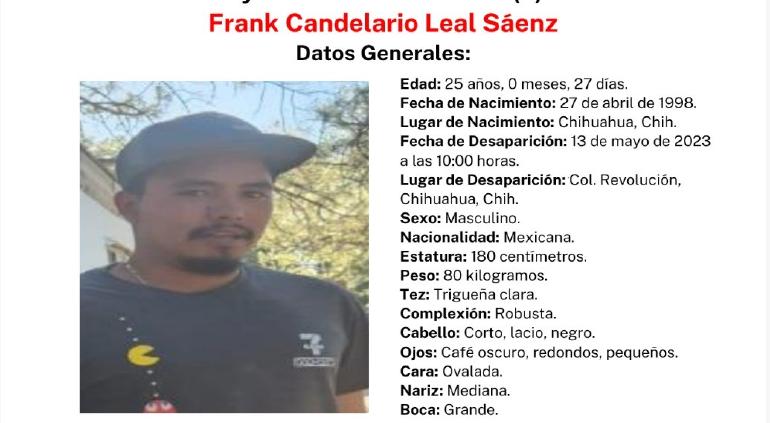 Buscan a Frank Leal, desapareció en la Revolución