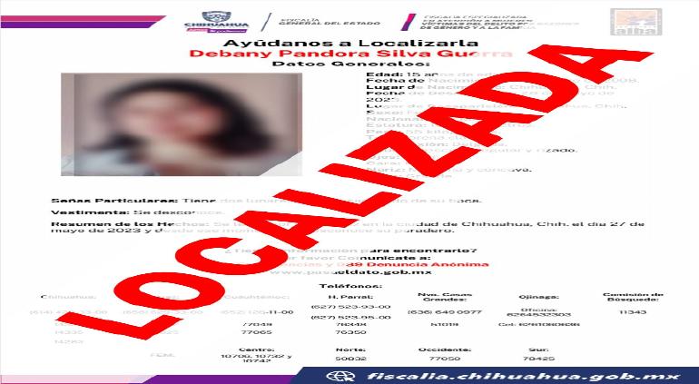 Encontraron sana y salva a jovencita Debany Pandora S.G.