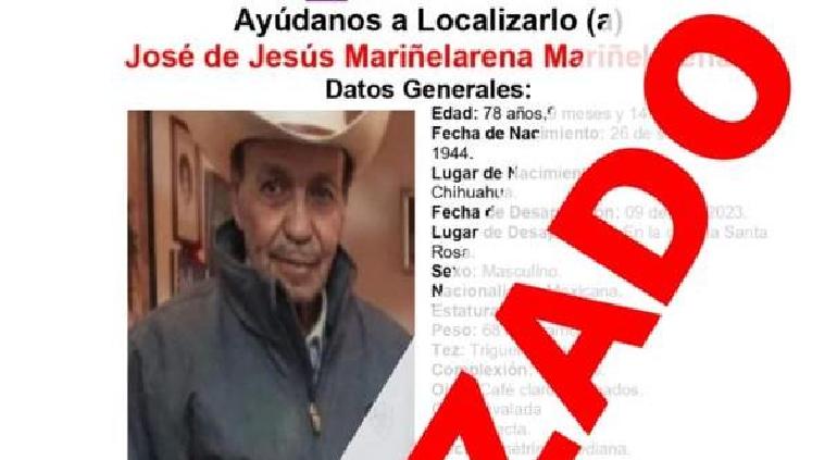 Localizan a José de Jesus de 78 años; caminaba en brechas de Aldama