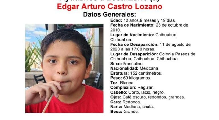 Buscan a Edgar Arturo Castro, desapareció en Paseos de Chihuahua