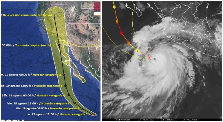 Pierde fuerza Hilary y se degrada a tormenta tropical Pierde fuerza Hilary y se degrada a tormenta tropical