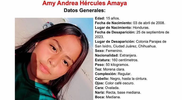 Autoridades emprendieron la búsqueda de Amy Andrea, una adolescente ...