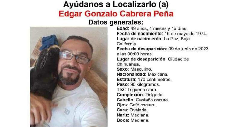 Buscan a Edgar Cabrera, salió en la madrugada y no volvió