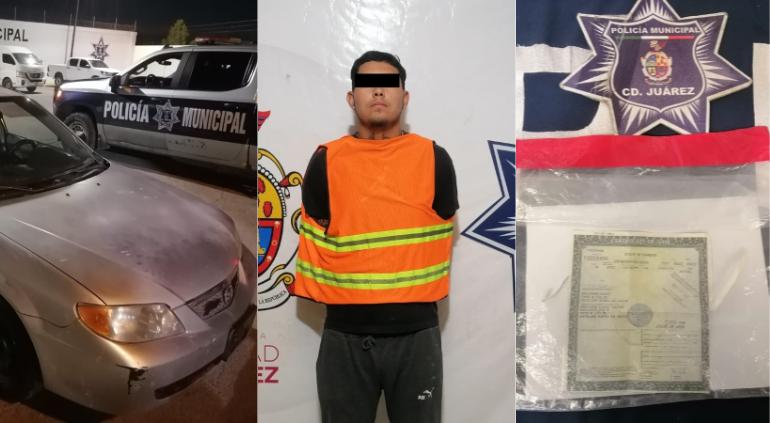 Lo sorprenden a bordo de auto robado