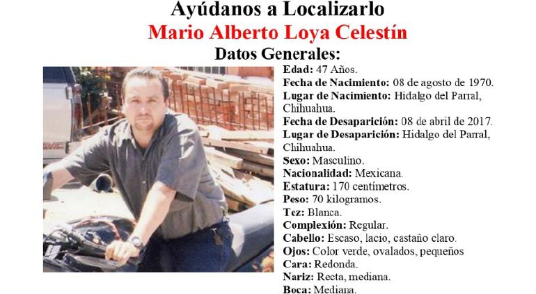 Buscan a Mario Loya, desapareció hace 6 años en Parral