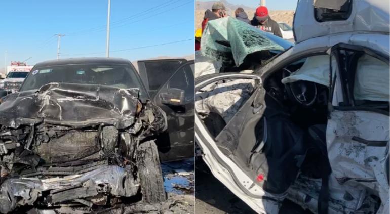 Brutal choque en el Juan Pablo II; 4 lesionados