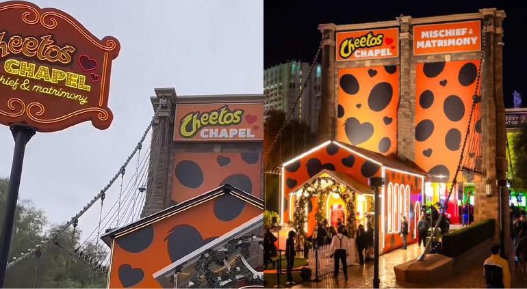 Abrieron capilla nupcial de Cheetos en Las Vegas
