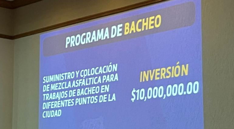 Designarán 10 millones a programa de bacheo en la capital