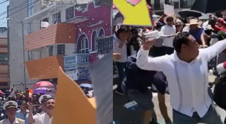 Aseguró morenista que él no lanzó botella a AMLO: "fue un error"🎦