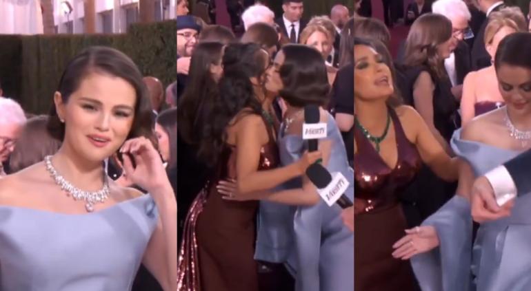 Salma Hayek hizo llorar a Selena Gomez en los Golden Globes🎦
