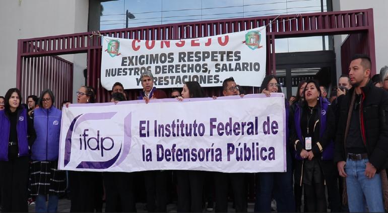 Protesta la Defensoría Pública Federal en las instalaciones del PJF Protesta la Defensoría Pública Federal en las instalaciones del PJF