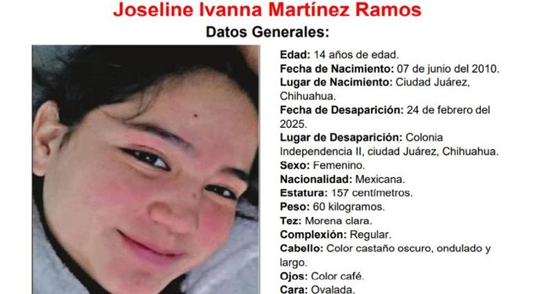 Autoridades pidieron el apoyo de la comunidad para localizar a una adolescente de 14 años de ...