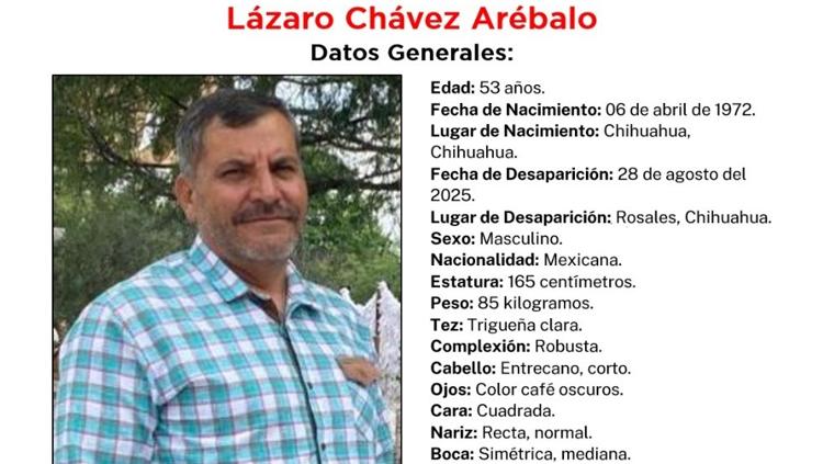 Desapareció Lázaro Chávez en Rosales, lo buscan