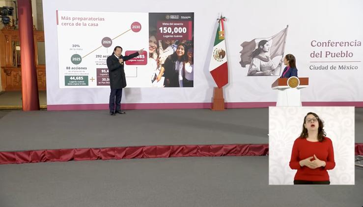 Meta 2026, crear 95 mil lugares nuevos de preparatorias: Delgado