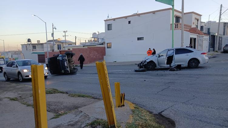 Choca vs Jeep y lo vuelca en la José María Iglesias